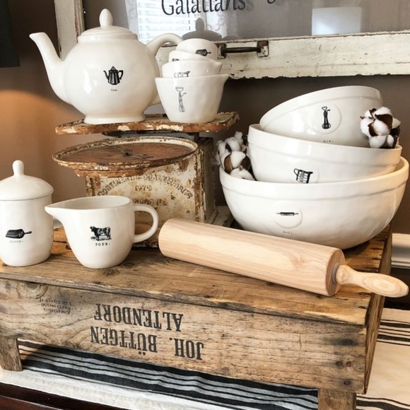 Rae Dunn | Accents | New Rae Dunn Vintage Roll Mixing Bowl Icon Ceramic ...